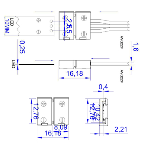 3 pin strip connector
