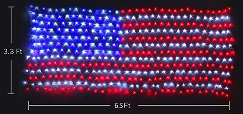 electric lighted USA flag,USA flag light,net lights