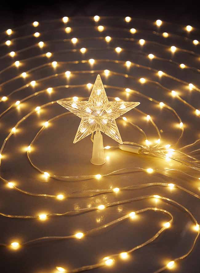 rubber star water fall lights,xmas tree decor
