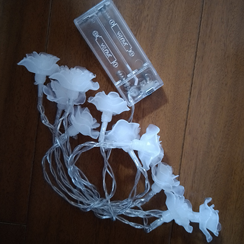 PE transparent rose led fairy string
