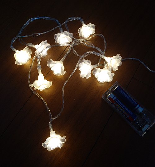 PE transparent rose led fairy string