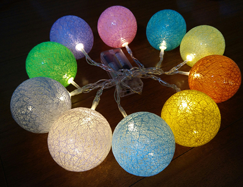 cotton ball led fairy string
