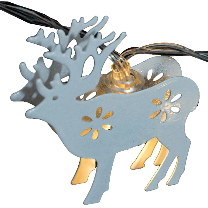 steel reindeer led fairy string