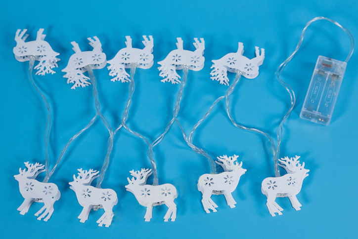 steel reindeer led fairy string