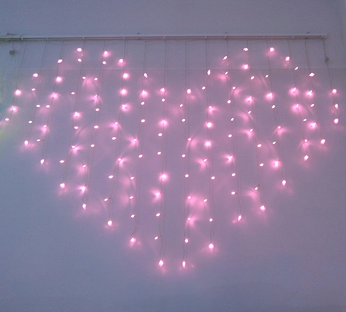 Heart shape curtain string light romantic wedding lights