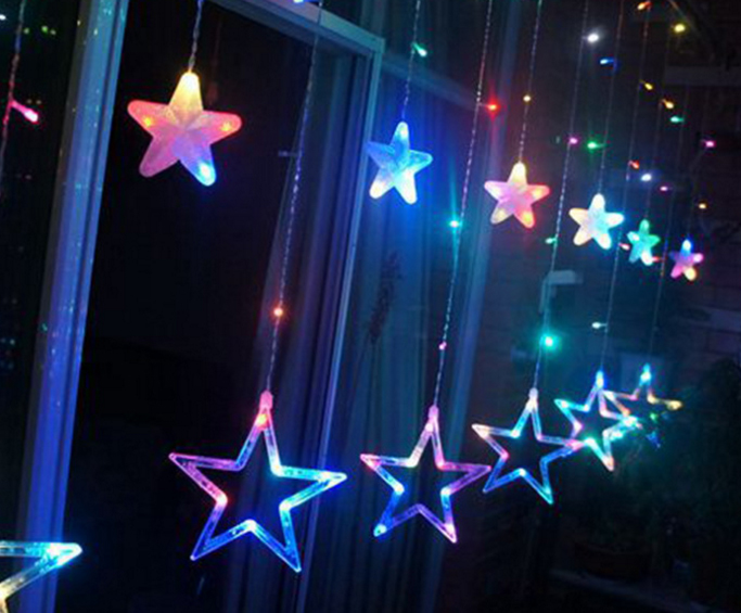 RGB led star curtain string