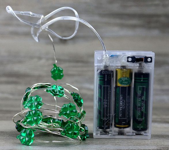 shamrock led copper wire string,St.Patrick's day lights,spring lights