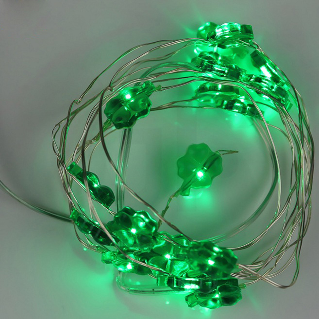 shamrock led copper wire string,St.Patrick's day lights,spring lights