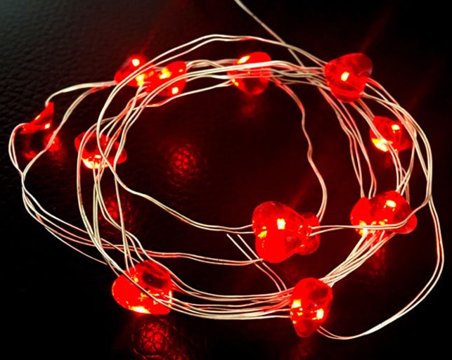 heart led copper wire string light,fairy lights,gift decoration