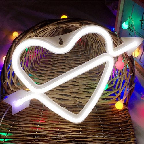 arrow heart led neon light,wedding decoration,led neon lights