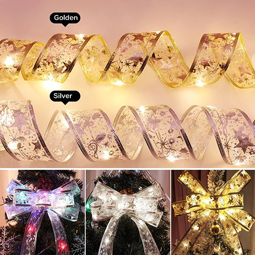 ribbon led string lights,christmas lights,xmas tree decoration