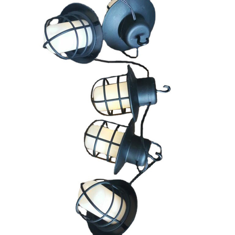 solar flame lantern string lights