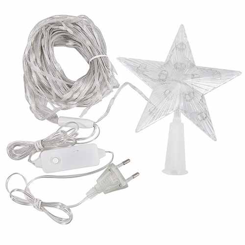 rubber star water fall lights,xmas tree decor
