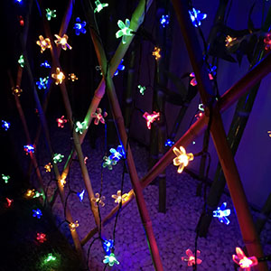 solar sakura string lights,solar flower lights,garden decor