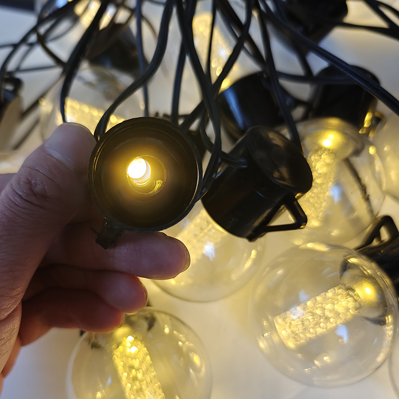 solar power G50 string lights with light guide