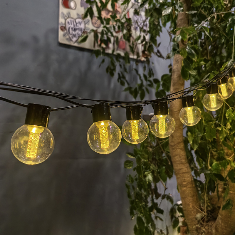 solar power G50 string lights with light guide