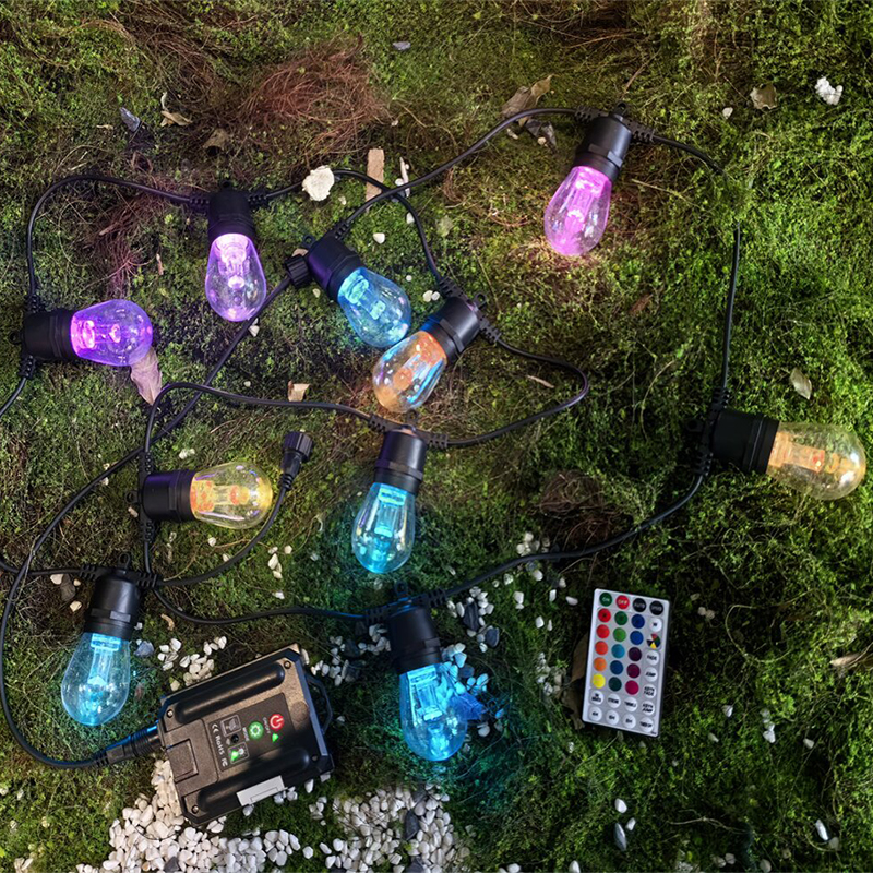 Solar power S14 RGB string lights