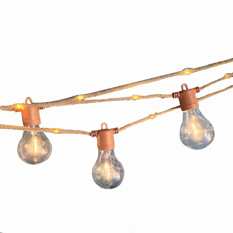 glowing hemp rope outdoor string lights