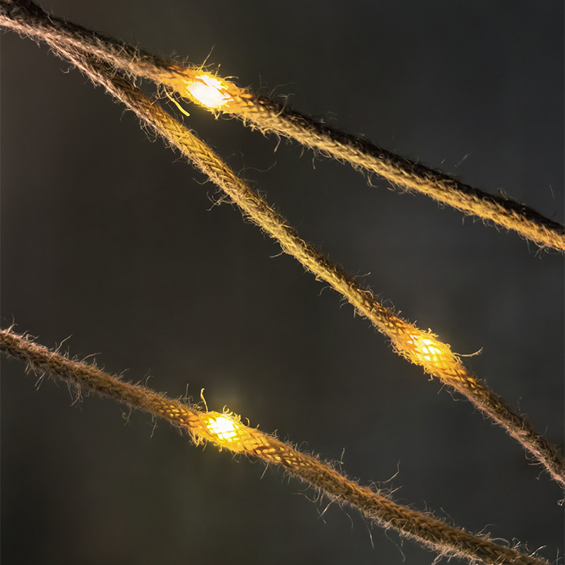 glowing hemp rope outdoor string lights