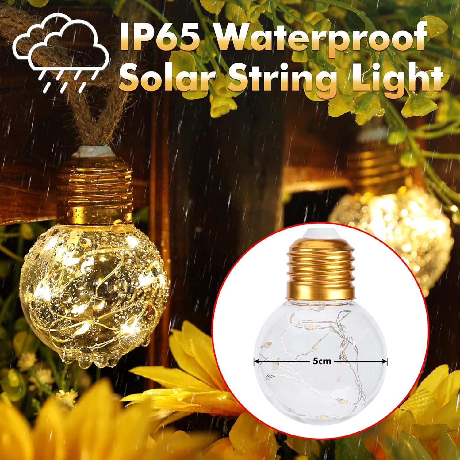 solar hemp rope bulb string lights