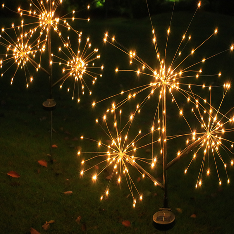 3 heads solar firework lights,solar garden spike lights