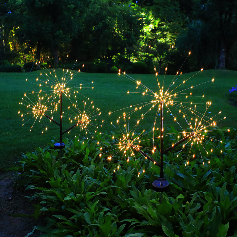 3 heads solar firework lights,solar garden spike lights