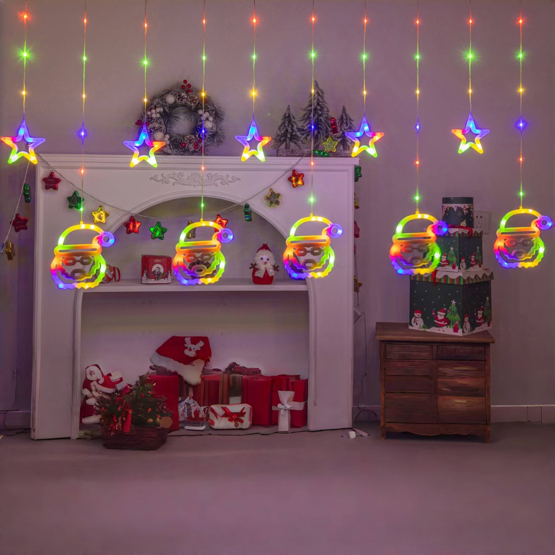 milky ornaments christmas curtain lights,xmas curtain lights