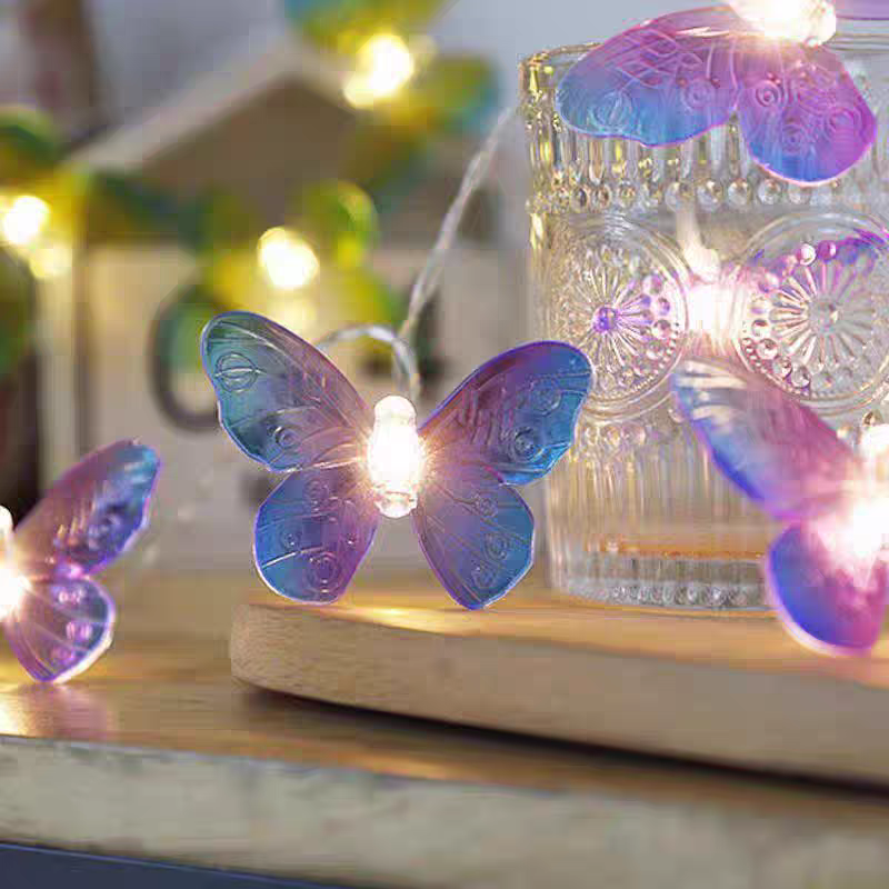 solar butterfly string lights，battery butterfly string lights