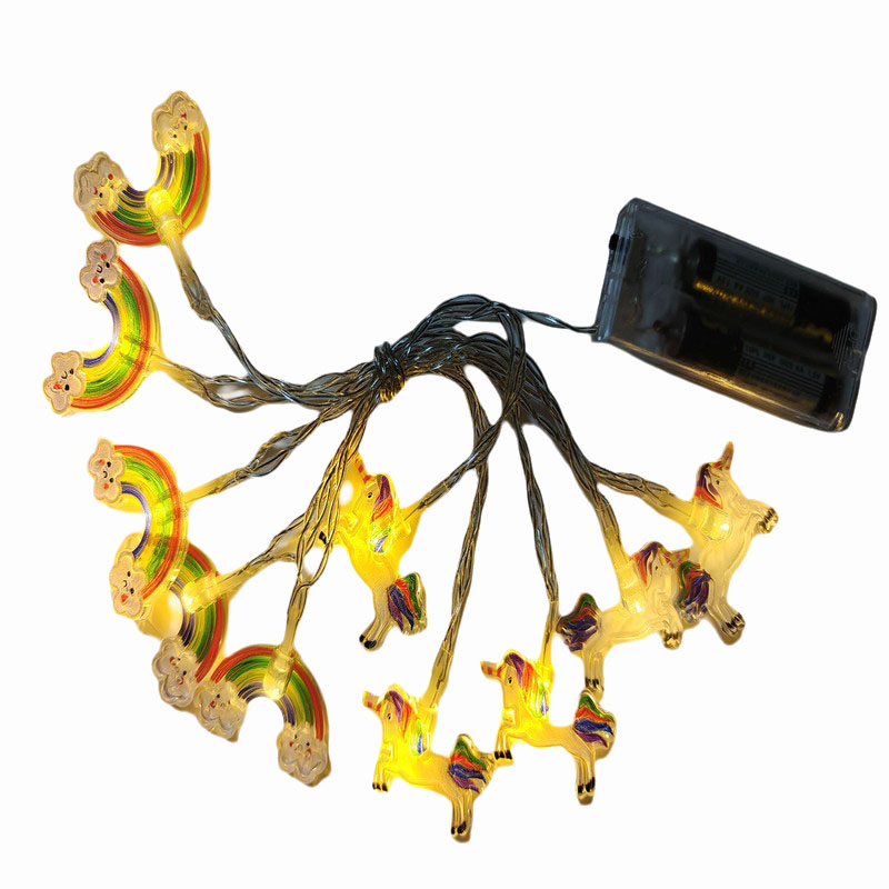 rainbow and unicorn led string light