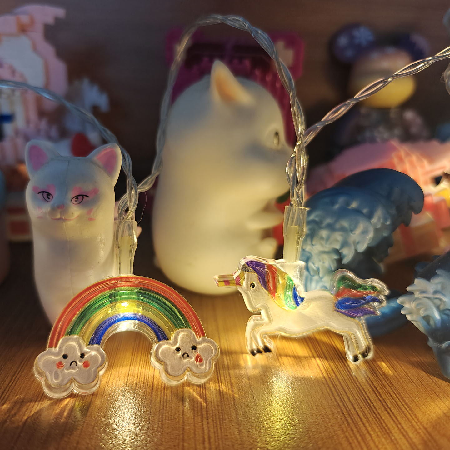 rainbow and unicorn led string light