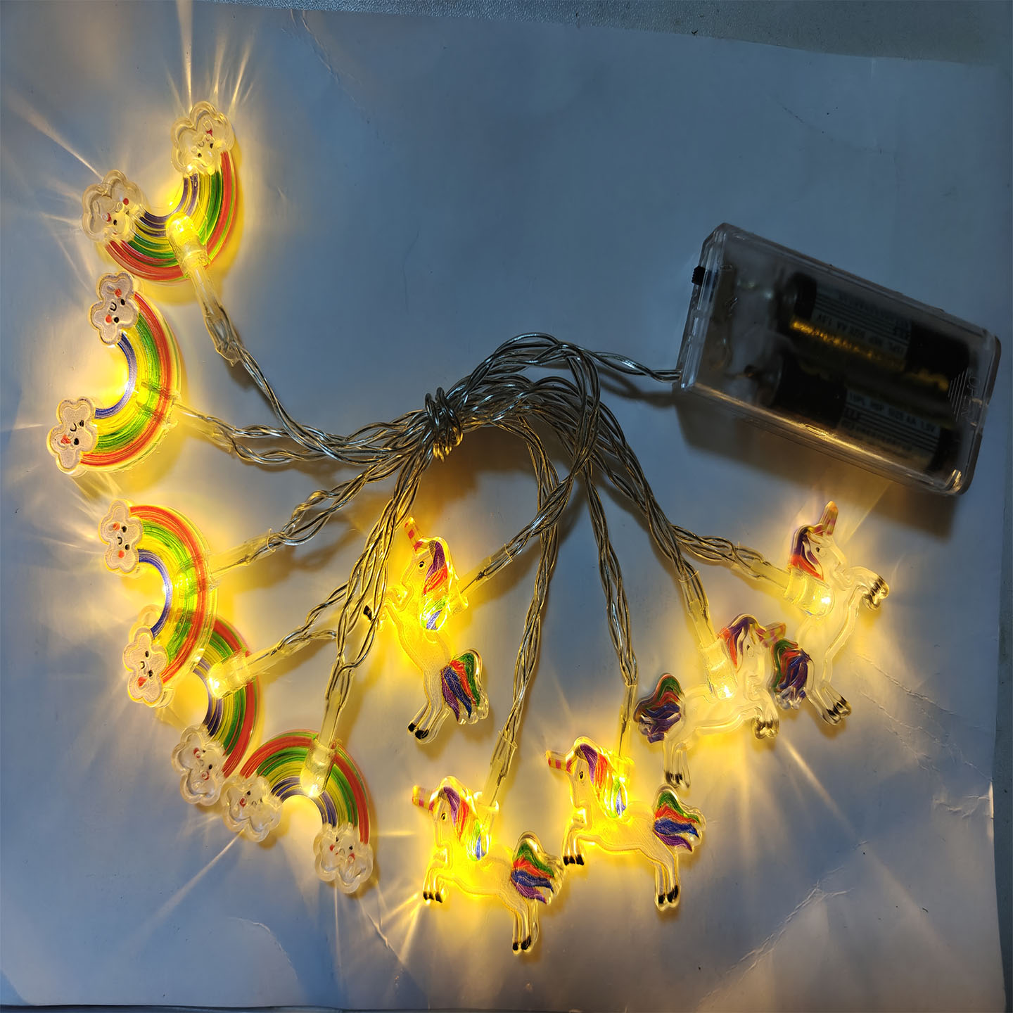 rainbow and unicorn led string light
