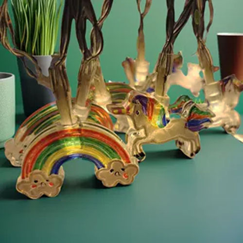 rainbow and unicorn led string light