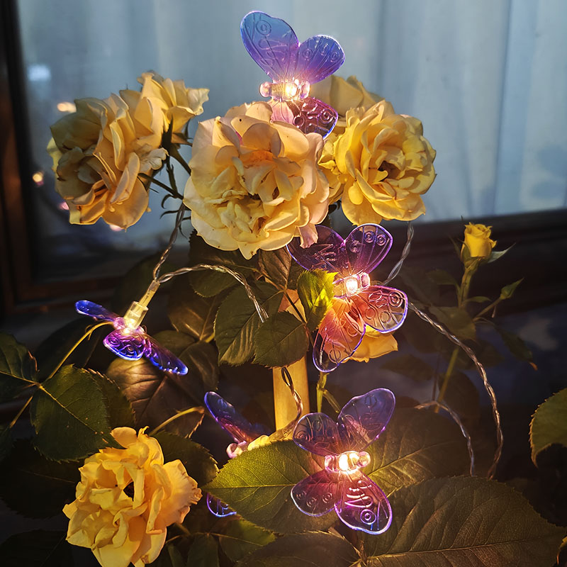 solar butterfly string lights，battery butterfly string lights