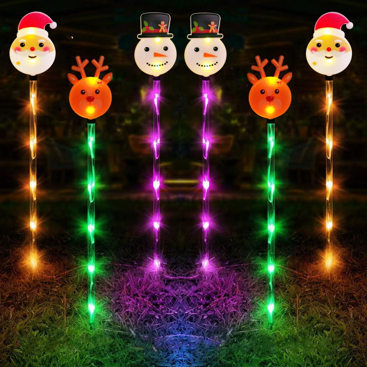 solar xmas tree garden spike lights,path decor lights