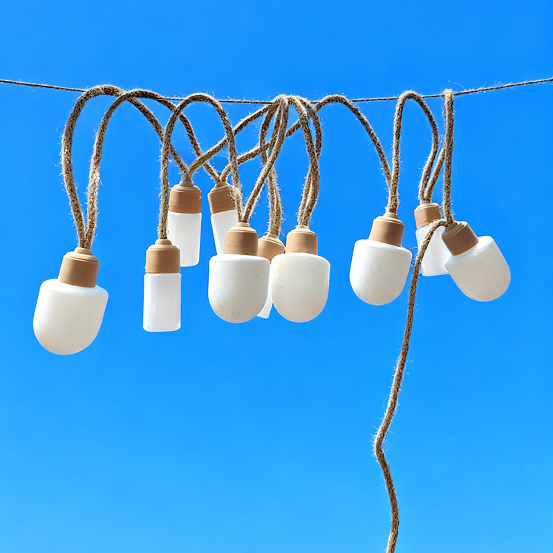 solar hemp rope milky bulb string lights,patio lights,gazebo lights