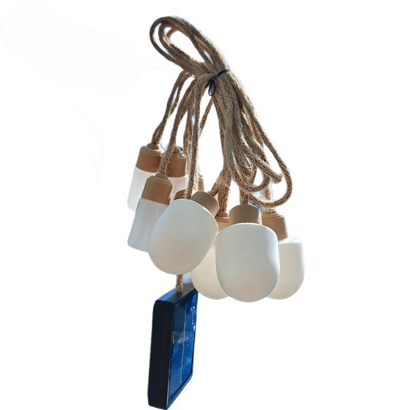 solar hemp rope milky bulb string lights,patio lights,gazebo lights