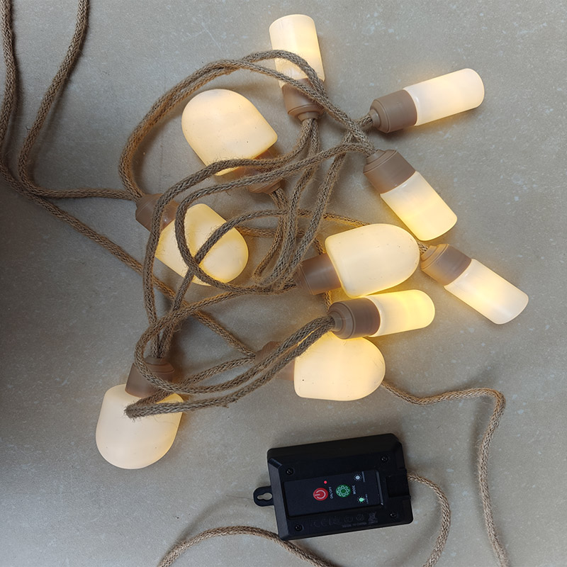solar hemp rope milky bulb string lights,patio lights,gazebo lights