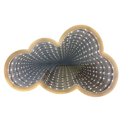 cloud mirror tunnel light,mirror cloud shape light,cloud led infinity light