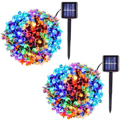 solar sakura string lights,solar flower lights,garden decor